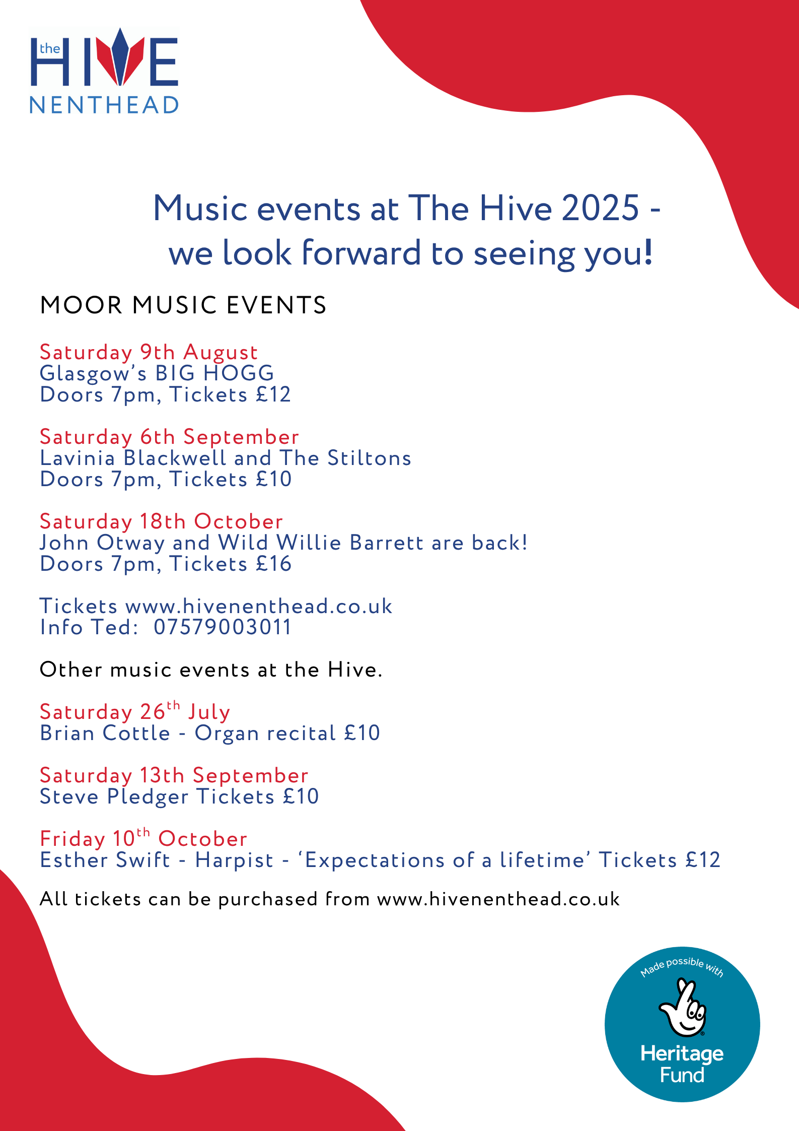 What’s on – The Hive Nenthead